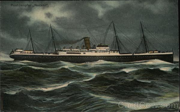 "Neckar" Boats, Ships Postcard