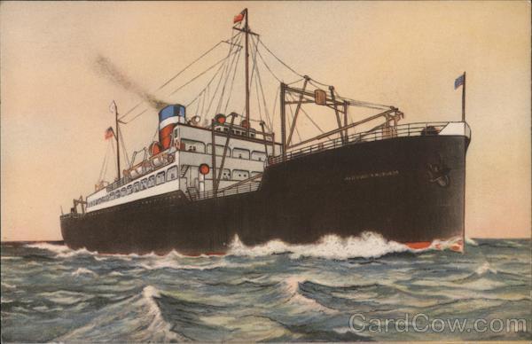 Image Download - American Merchant Lines Steam Ship Steamers Postcard