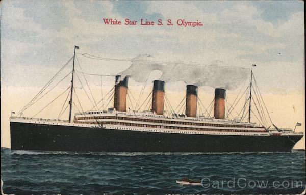 White Star Line SS Olympic Steamers Postcard
