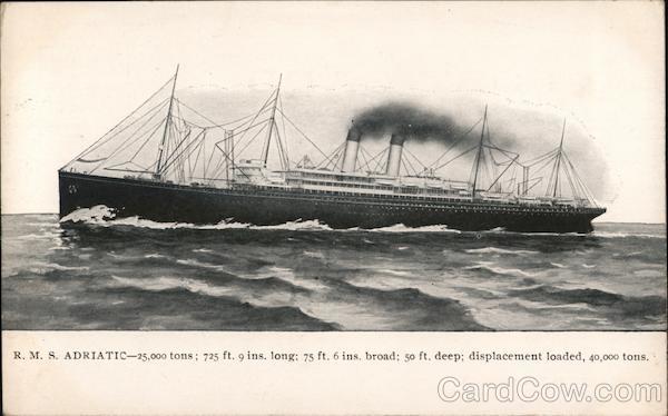 R.M.S. Adriatic - picture of ship, technical details about ship Boats ...