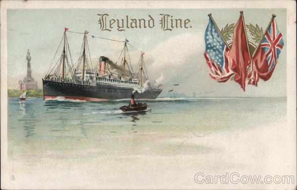 Leyland Line SS California Boats, Ships Postcard