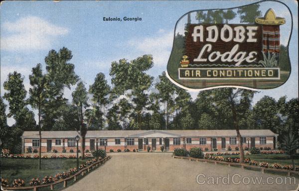 Adobe Lodge Eulonia, GA Postcard