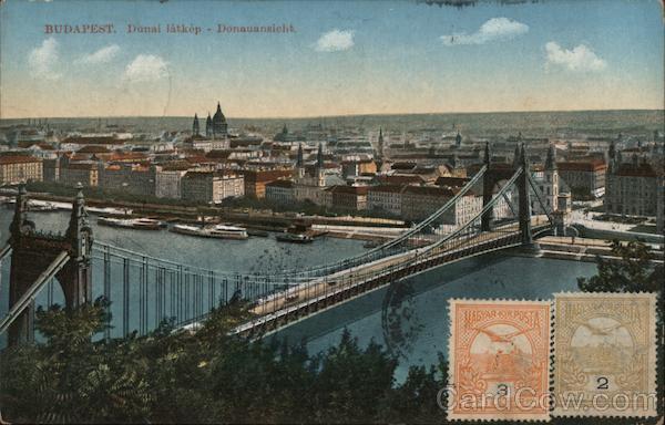 Budapest. Dunai latkep - Donausnsicht Hungary Postcard