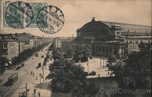 Exterior view of a German train station Berlin, Germany Postcard