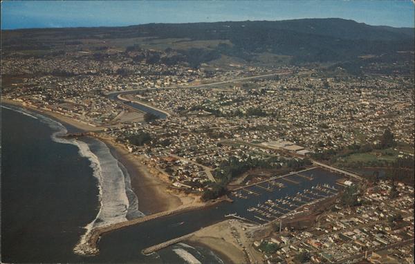 Aerial view of Santa Cruz, California Postcard