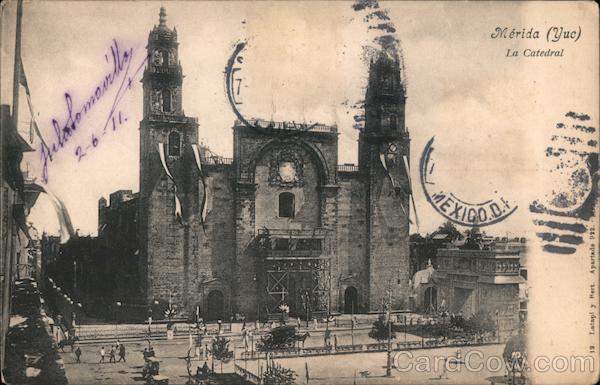 Mérida Cathedral Mexico Postcard