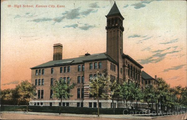 High School Kansas City, KS Postcard