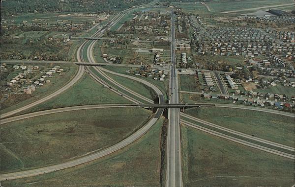 Exit 50, New York Thruway- This Aerial View Shows the Tri-Level Bridge ...