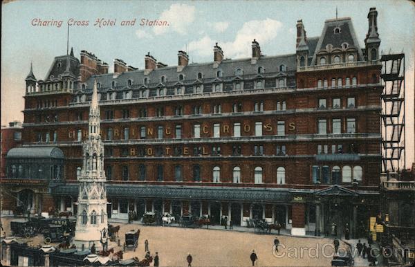 Charing Cross Hotel and Station London, UK Postcard