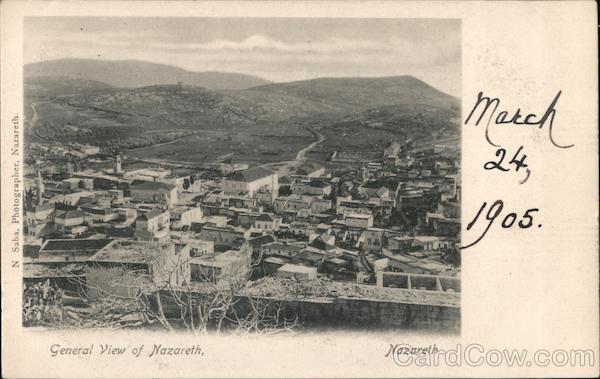 Real View of Nazareth Palestine Middle East Postcard
