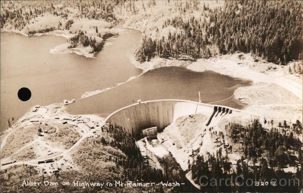 Alder Dam on Highway to Mt. Rainier Eatonville, WA Postcard