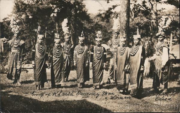 Group of Khasia Dancing Men and Women Bengal, India Postcard