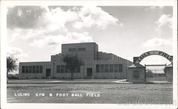 Luling High School Gym & Foot Ball Field Eagle Field Texas Postcard