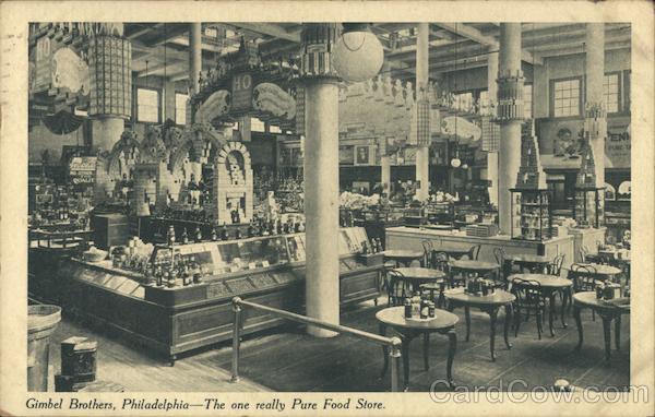 The one really Pure Food Store, Gimbel Brothers Philadelphia, PA Postcard