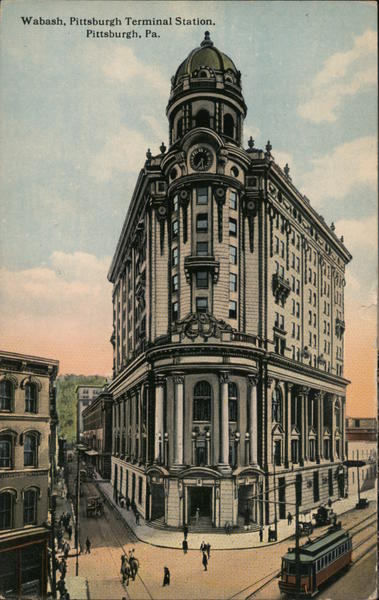 Wabash, Pittsuburgh Terminal Station Pittsburgh, PA Postcard