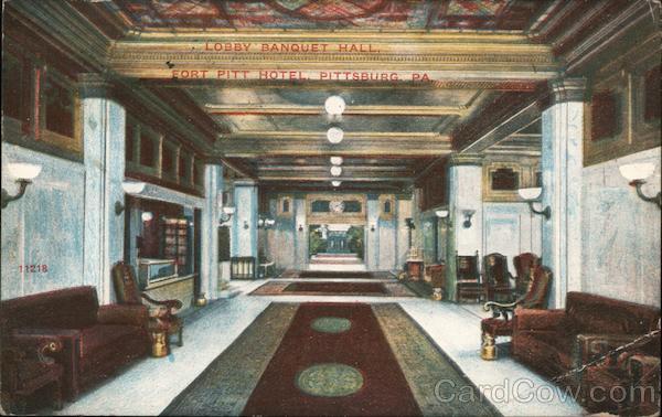 Lobby Banquet Hall, Fort Pitt Hotel Pittsburgh, PA Postcard