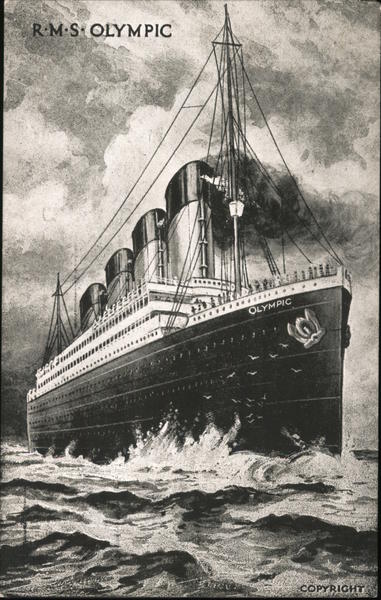 R.M.S Olympic Boats, Ships Postcard