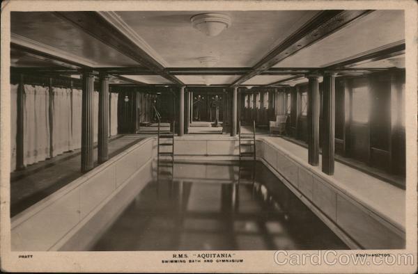 R.M.S. "AQUITANIA Interiors Postcard