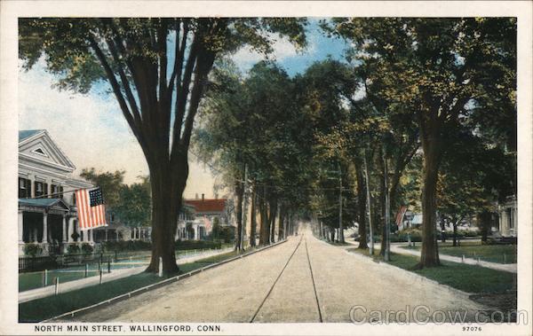 North Main Street Wallingford, CT Postcard
