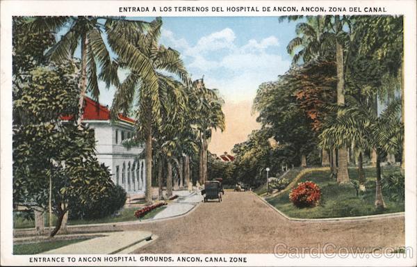 Entrance to Ancon Hospital Grounds Panama Postcard