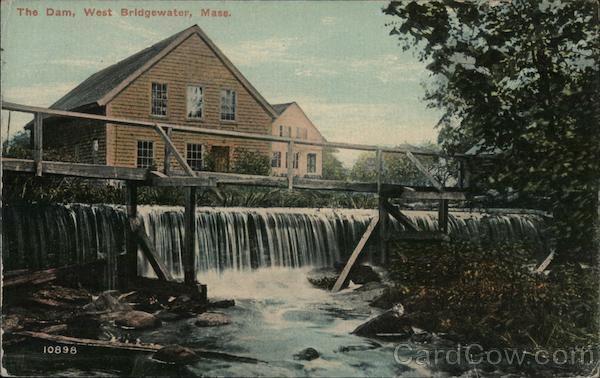 The Dam West Bridgewater, MA Postcard