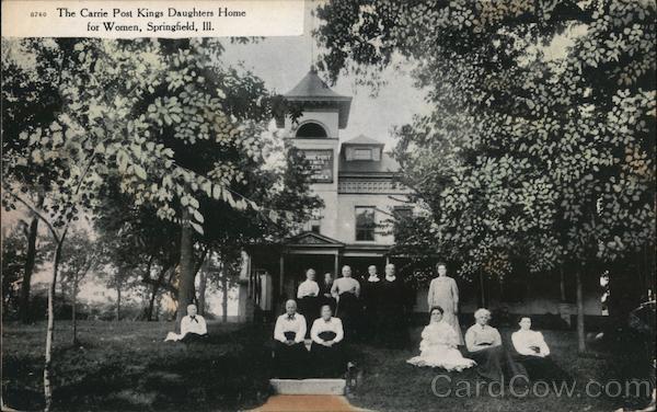 The Carrie Post Kings Daughters Home for Women Springfield, IL Postcard