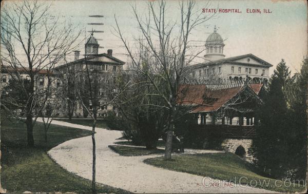 State Hospital Elgin, IL Postcard