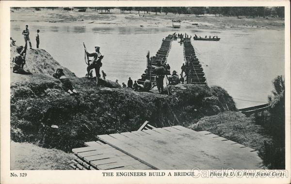 The Engineers Build a Bridge - U.S. Army Signal Corps. Military U. S ...