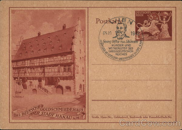 Hanau, House of German Goldsmiths, Medieval Building Nazi Germany Postcard