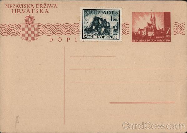 Independent State of Croatia, Nazi German Allies Nazi Germany Postcard