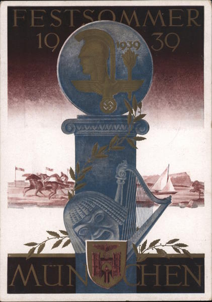 Summer Festival, Munich 1939, with Theater Figures and Harp Nazi ...