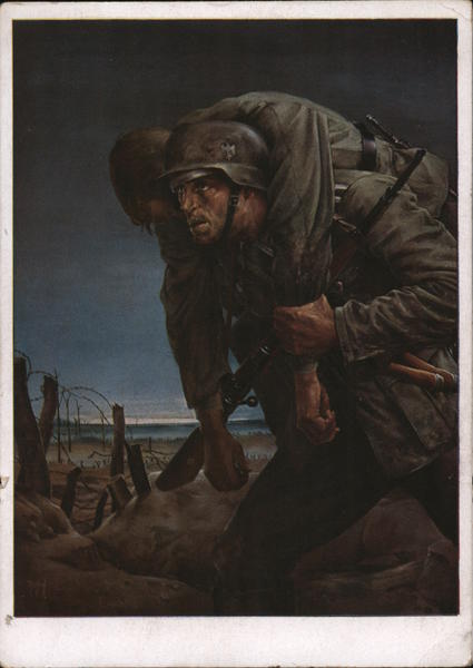 Soldier Rescuing Wounded Comrade, "Comrades", Munich, House of German ...