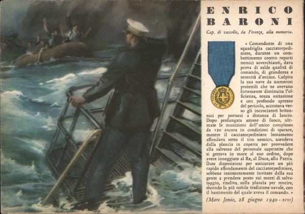 Homage to Enrico Baroni from Firenze Italy World War II Postcard