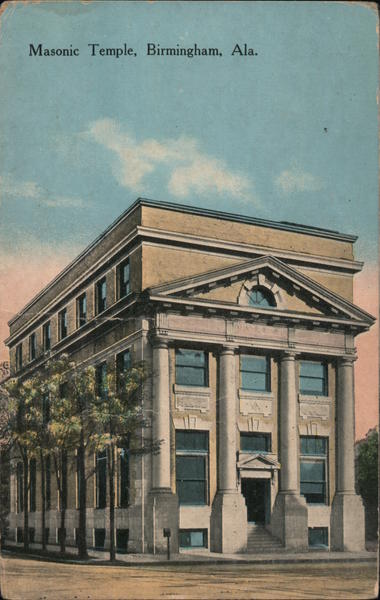 Masonic Temple Birmingham, AL Postcard