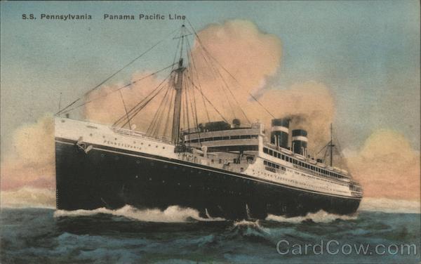 SS Pennsylvania, Panma Pacific Line Boats, Ships Postcard