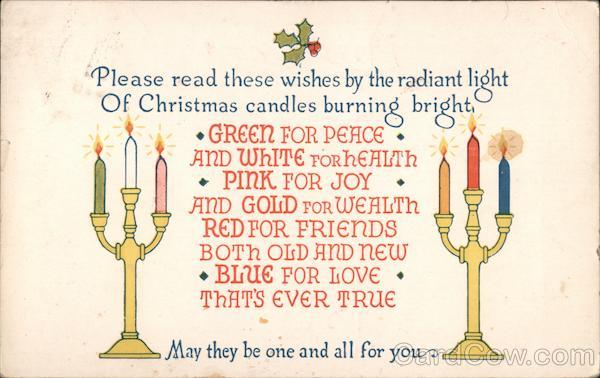 Two Candelabras Each Containing Three Candles; Long Poem Describing ...