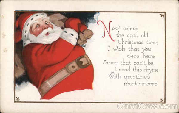Christmas Poem Santa Claus Postcard