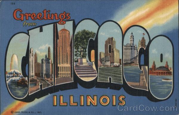 Greetings from Chicago Illinois Postcard