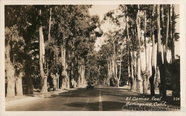 El Camino Real Burlingame, CA Postcard