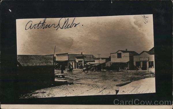 Main Street View Arthur, NE Postcard