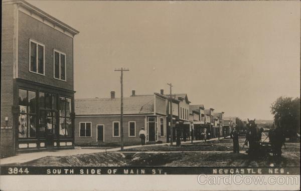 South Side of Main Street Newcastle, NE Postcard