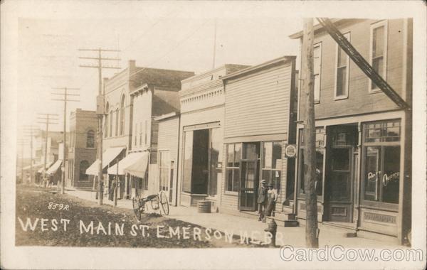West Main St Emerson, NE Postcard