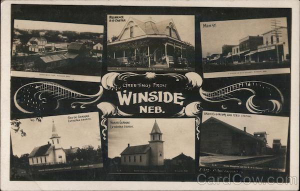 Greetings from Winside Nebraska MultiView Postcard