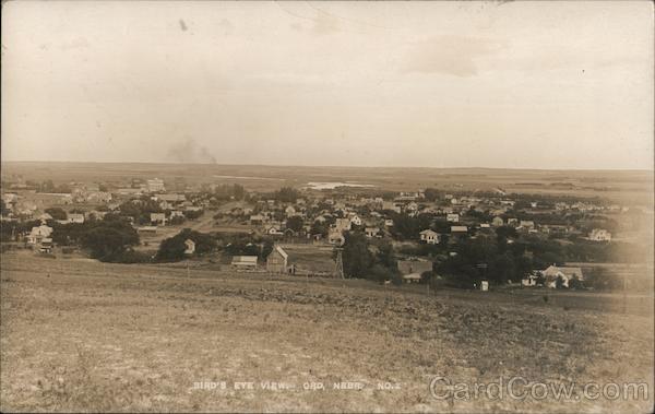 Bird's Eye View Ord, NE Postcard