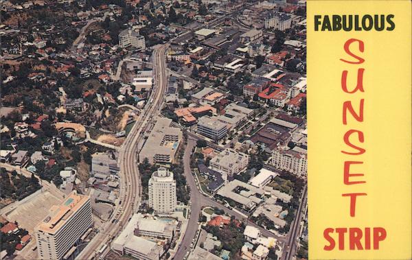 Fabulous Sunset Strip Hollywood, CA Postcard