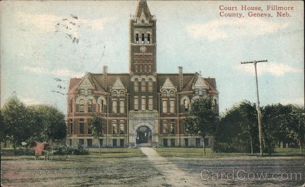 Court House, Fillmore County Geneva, NE Postcard