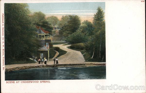 Scene at Underwood Spring Falmouth, ME Postcard