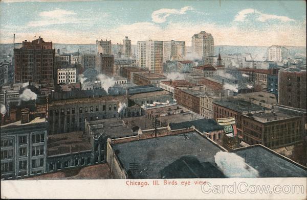 Birds Eye View Chicago, IL Postcard