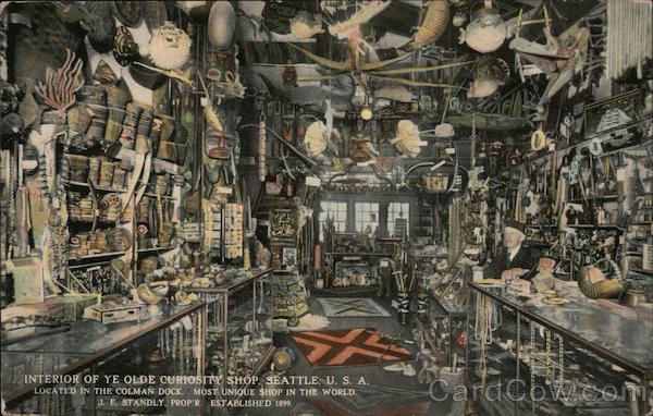 Interior of Ye Olde Curiosity Shop Seattle, WA Postcard
