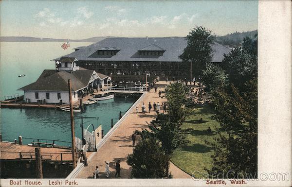 Boat House, Leshi Park Seattle, WA Postcard